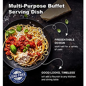 Bruntmor Ceramic Bowls, For Salad, Soup, Pasta Bowl Set Of 6 Serving Plates. 24 Oz Porcelain Baking Skillet With Handles. Safe For Oven, Microwave, Dishwasher. Serving Christmas Dish. Matte Black