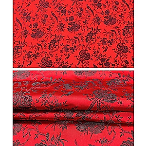 GOONSDS Damask Satin Brocade Jacquard Fabric Costume Upholstery Furniture Clothing Material 75Cmx50cm,F