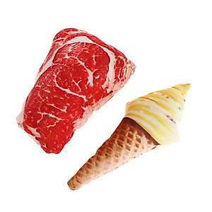 houyifeiqinhu Pet Toy Simulated Meat Ice Cream Food Simulation Squeaky Bite Chew Play Toys Dog Cat Puppy Supplies False Soft Sound Funny Toy 1#