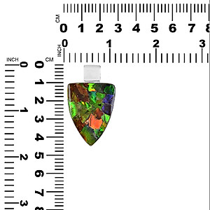 Starborn Ammolite and Sterling Silver Shield Pendant