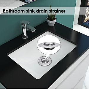 Huntonry Small Bathroom Sink Strainer, Small Drain Hair Catcher for Shower Bath Tub Laundry Sink, Stainless Steel Drain Basket, 2.90" Top / 1.50" Basket and 2.12" Top / 1.15" Basket, 2-Pack