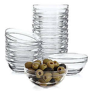 Lartique Mini 3.5 Inch Small Glass Bowls – Small Bowls Perfect for Prep, Dips, Nuts, or Candy - Meal Prep Bowls or Dessert Bowls, Set of 18