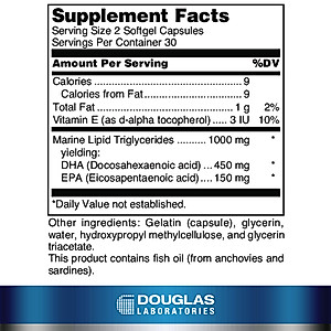 Douglas Laboratories Opti-DHA Enteric-Coated | Essential Omega-3 Fatty Acids for Cardiovascular Health | 60 Capsules