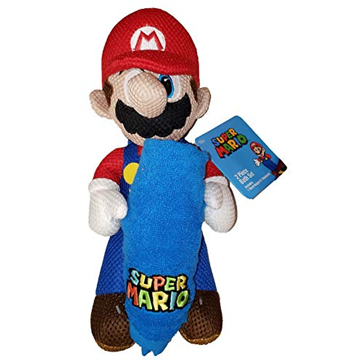 Jay Franco & Sons Super Mario 2 Piece Bath Set Mesh Hugger & Washcloth