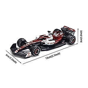 HTLNUZD Bburago 1:43 2022 F1Alfa C42 Champion #24 Guanyu Zhou 1/43 C42 #24 F1Romeo Racing Team Static Alloy Car Die Cast Model Collectible Gift (Standard F1 Alfa C42 #24)