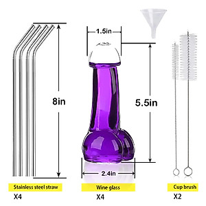 VLIZO Night Club Wine Glass 4PCS Creative Cocktail Py Fun Bar Restaurant Set, 3.3 ounces