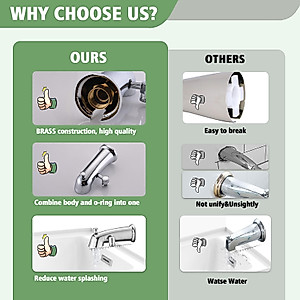 RAINREVIVE All Metal Tub Spout with Diverter for Hand Held Shower, Fits for Threaded 1/2" or 3/4" IPS, Bathtub Faucet with Shower Diverter Universal Tub Diverter Spout, Chrome