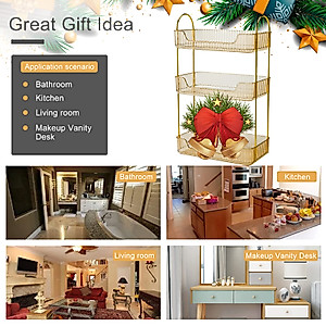 INVSSENE Bathroom Organizer Countertop, Vanity Organizer Trays for Bathroom Counter, Bathroom Tray Counter Organizer, Plastic Tray Stand for Perfume, Makeup, Skincare(Clear, 3 Tiers)