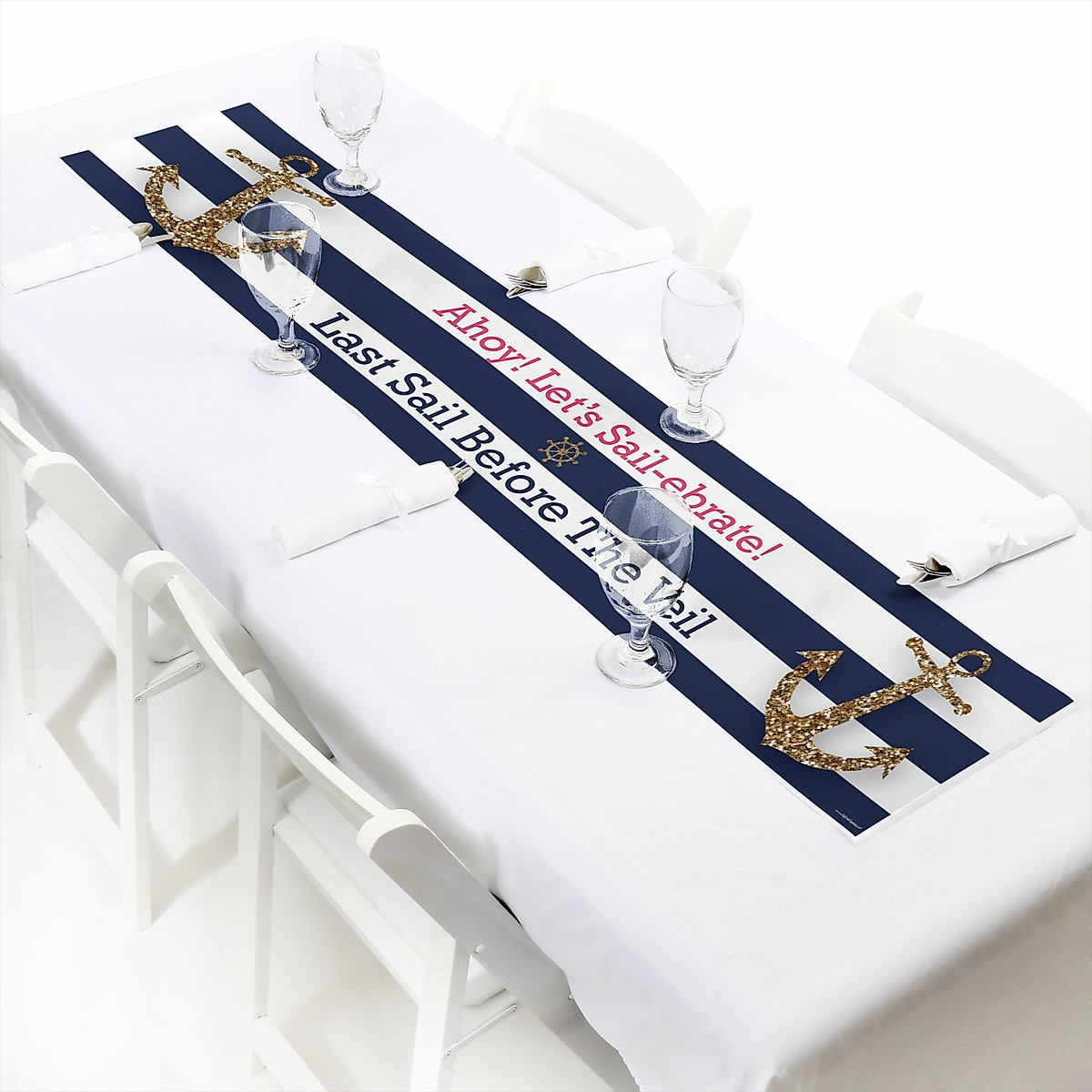 Big Dot of Happiness Last Sail Before the Veil - Nautical Bridal Shower and Bachelorette Party Decorations Party Banner