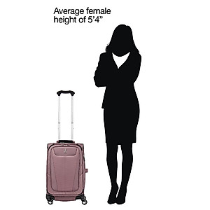 Travelpro Maxlite 5 Softside Expandable Carry on Luggage with 4 Spinner Wheels, Lightweight Suitcase, Men and Women, Dusty Rose Pink, Carry On 21-Inch