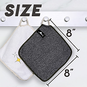 myHomeBody Dual-Textured Exfoliating Washcloth with Soft and Scrubbing Side, Body Exfoliation Luffa Wash Clothes for Bath, Shower, Durable 3 Layer Construction, Gray, 3 Pack