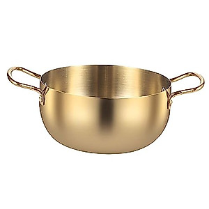 Gralara Instant Noodles Pot Korean Noodle Pot Stainless Steel Multipurpose Portable Ramen Cooking Pot Ramyun Cooker for Picnic Camping Soup Stew, 22cm