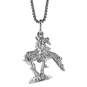 Sterling Silver End of the Trail Pendant, 5/8 inch Tall