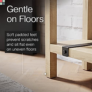 Modern Farmhouse Wood Entryway Table – Skinny Console Table with Storage – Entry Table with Metal Details – Narrow Sofa Table - Living Room Furniture – Modern Home Décor (White Washed Oak)