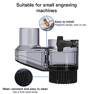 CNC ABS Dust Shoe for CNC Machines, 52mm Diameter Motor, fits Most 300W-500W Spindle Motors, Engraving Machine Accessories for CNC Engraver Milling Mahcine