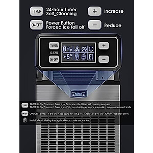 Joy Pebble Commercial Ice Machine,265 lbs/24H/11,500pcs,120pcs/Cycle,Ice Size Control,24H Timer,Ice Maker Machine Under Counter for Restaurant/Bar/Office/Home/Party