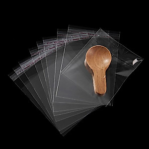 Doutop 500pcs 3x3 Small Clear Cellophane Bags Self Sealing Plastic Bags 1mil Resealable Poly Bags for Cookies Jewelry Earrings Candies Bakery Soap (4 Sizes to Choose from)