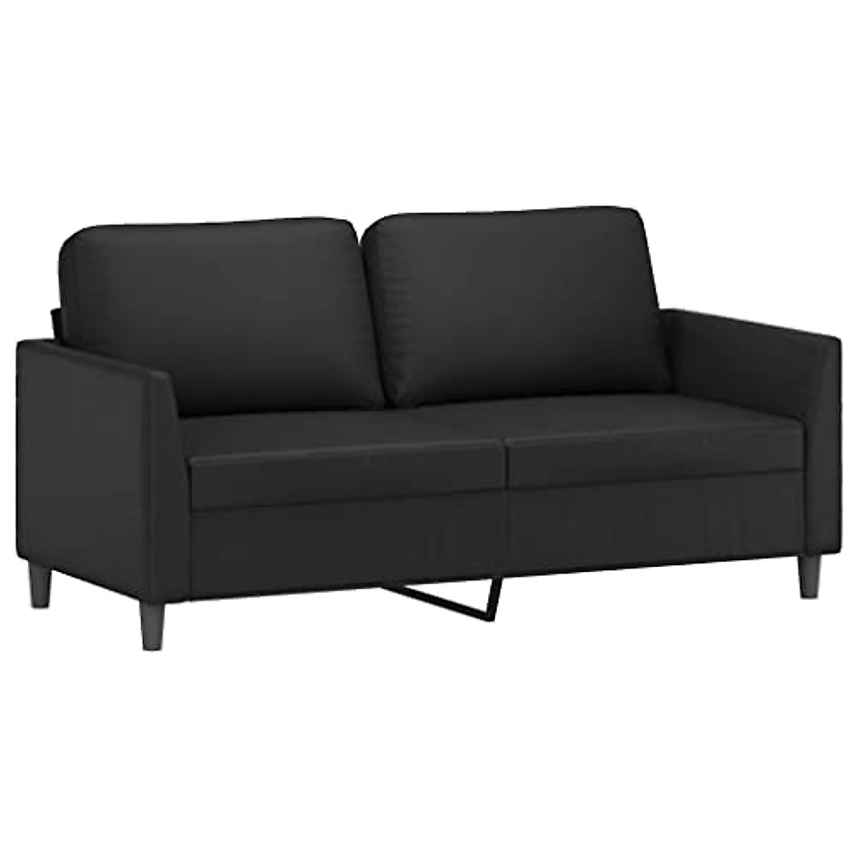 GOLINPEILO Modern Loveseat Sofa Couch 2-Seater Sofa, Small Upholstered Sofa for Bedroom, Apartment, Office,Small Spaces, Black 63"x30.3"x31.5" Faux Leather -AA