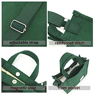 UERRUAM Corduroy Tote Bag for Women Work Crossbody Purse for Everyday,College,Travel,Lightweight Handbag Adjustable Strap,Small,Green