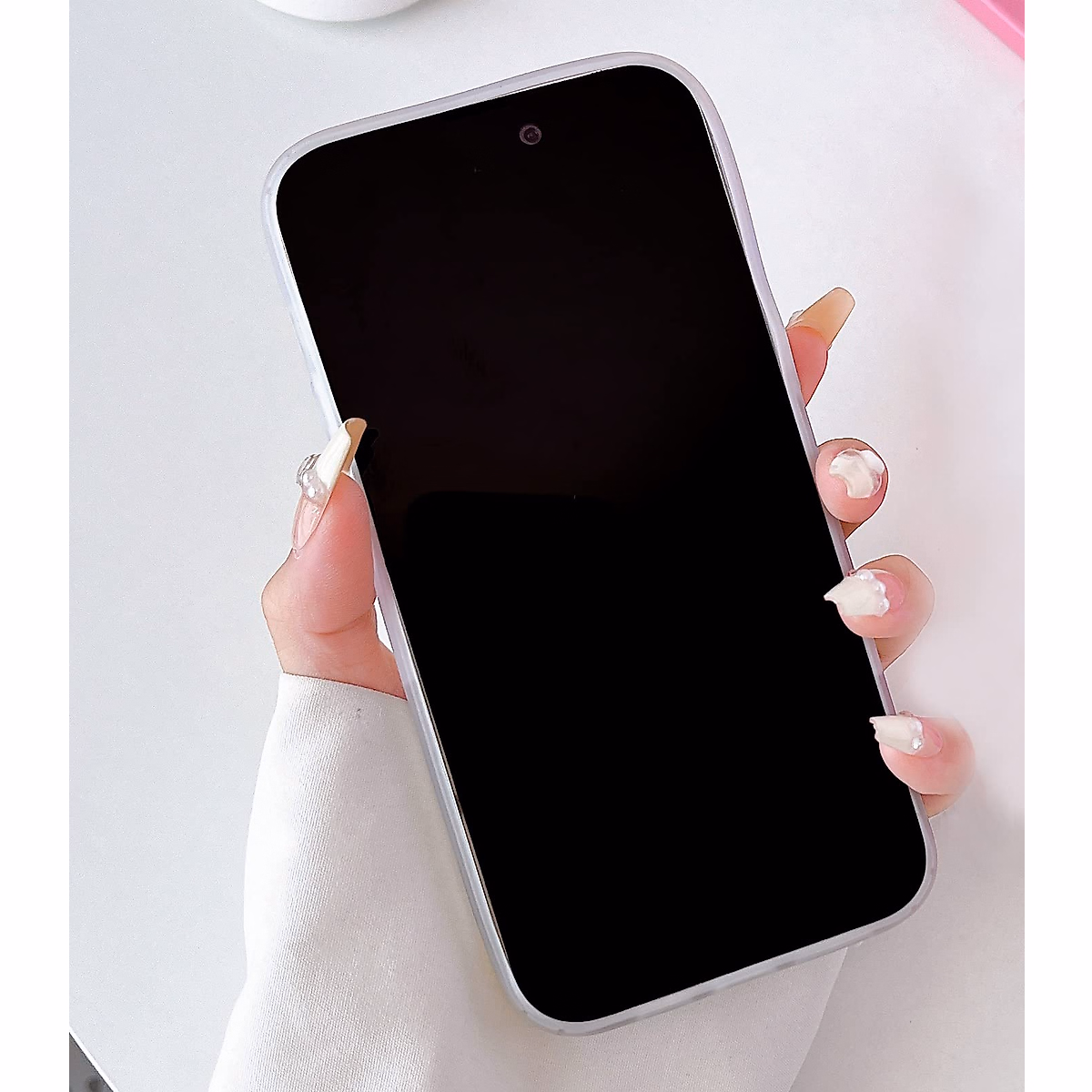 Qokey for iPhone 14 Pro Max Case 6.7 inch,Cute 3D Love Heart Wave Frame Soft TPU Sparkle Bling Laser Colorful Light Glitter Phone Case for iPhone 14 Pro Max for Women Girls Purple