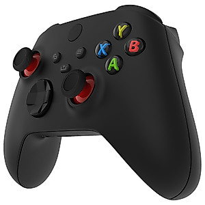 eXtremeRate Replacement Thumbsticks for Xbox Core Wireless Controller, Joysticks Repair Kit for Xbox Series X/S Controller, Custom Analog Stick Buttons for Xbox One S/X/Elite - Carmine Red & Black