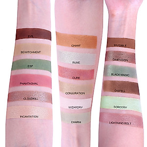 UCANBE Magic Spell Eyeshadow Palette 18 Color Pigment Matte Shimmer Glitter Eye Shadow Makeup - Nude Browm Peachy Pink Sage Green Velvet Texture Easy to Blend Long Lasting Pallet