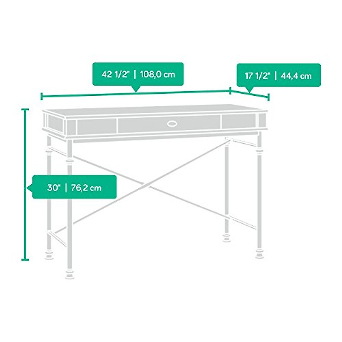 Sauder Canal Street Console Desk, Northern Oak finish