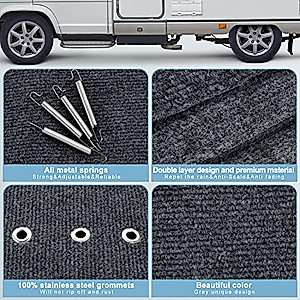 BOYISEN RV Step Covers 3 Pack, RV Step Rug Wrap Around 22 Inch RV Stair Cvers Fits 8-11 Inch, Camper Step Covers Keep Your Camper CleanGray