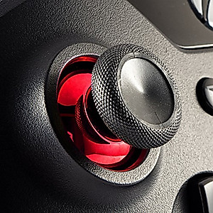 eXtremeRate 10 pcs Rubberized Chrome Red Thumbsticks Analog Sticks Buttons Replacement Parts for Xbox One Standard for Xbox One Elite for Xbox One S/X and for Xbox Series X & S Controller