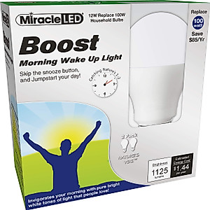 Miracle LED Boost Morning Wake Up Light, Replaces 100 Watt Bulbs, Natural Energy Light, 2-Pack