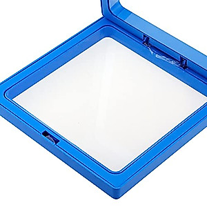 WDONAY Jewelry Storage Suspension Box Square Jewelry Storage Box PE Plastic Film Storage Box，4.33"×4.33"×0.79" Blue 6 PCS