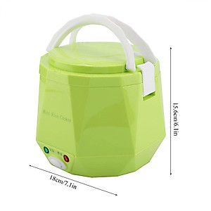 1.3L 24v 180w Electric Lunch Electric Rice Cooker Box Mini USB Rice Cooker Removable Food Grade Double Safety Buckle Cook Rice,Porridge, Nutritious Eggs,Warm Dishes for Home Car Truck Outdoor (Green)