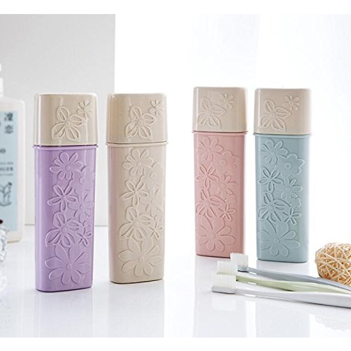 1PC Green Plastic Travel Toothbrush Multifunction Wash Cup Case/Holder/Container Portable Business Trips Handy Travel Toothpaste Storage Box