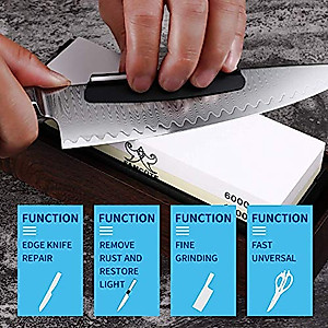 FAMCÜTE 8 Inch Professional Japanese Chef Knife And 1000/6000 2 Side Grit Professional Sharpening Stone Kitchen Sets for Home Kitchen & Restaurant