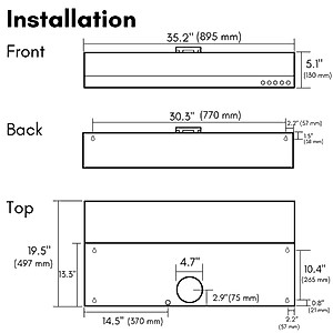 35 Inch Dual-motors Kitchen Under Cabinet Ducted/Ductless Range Hood with 3 Speed Exhaust Fan and Reusable Filters, LED Lights, Black