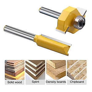 ROOCBIT Joint Slot Router Bit Straight Bit Set, 1/4 Inch Shank 11MM Slotting Width & 20 Set Invisible Connector Screw Fasteners Two-in-One Hidden Simple Assembly Connection Cabinet Accessories