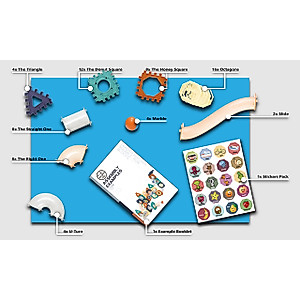 Leader Builder Marble Run for Kids Ages 3 and Up - 66 Piece Waffle Blocks & Toddler Marble Run Set - Educational Stem Building Toys with Marbles & Manipulatives for Hands-on Learning