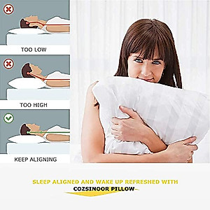 COZSINOOR Bed Pillows for Sleeping Hotel Quality Luxury Down Alternative Plush Pillow - Cooling Breathable Soft Premium Microfiber Cover for Side Back and Stomach Sleepers
