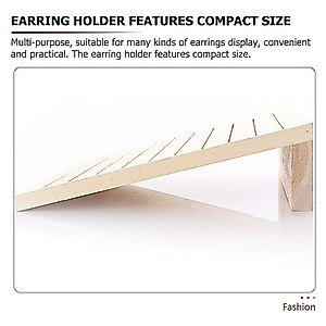 Garneck Earring Display Stand Wooden Business Card Holder Rustic Wood Earring Card Display Organizer Table Jewelry Ring Showcase Rack for Shows Selling Retail