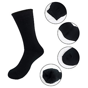 Thermal Socks for Men Thick Insulated Heated Socks Winter Warm Socks for Cold Weather(Dark Black) 4 pack
