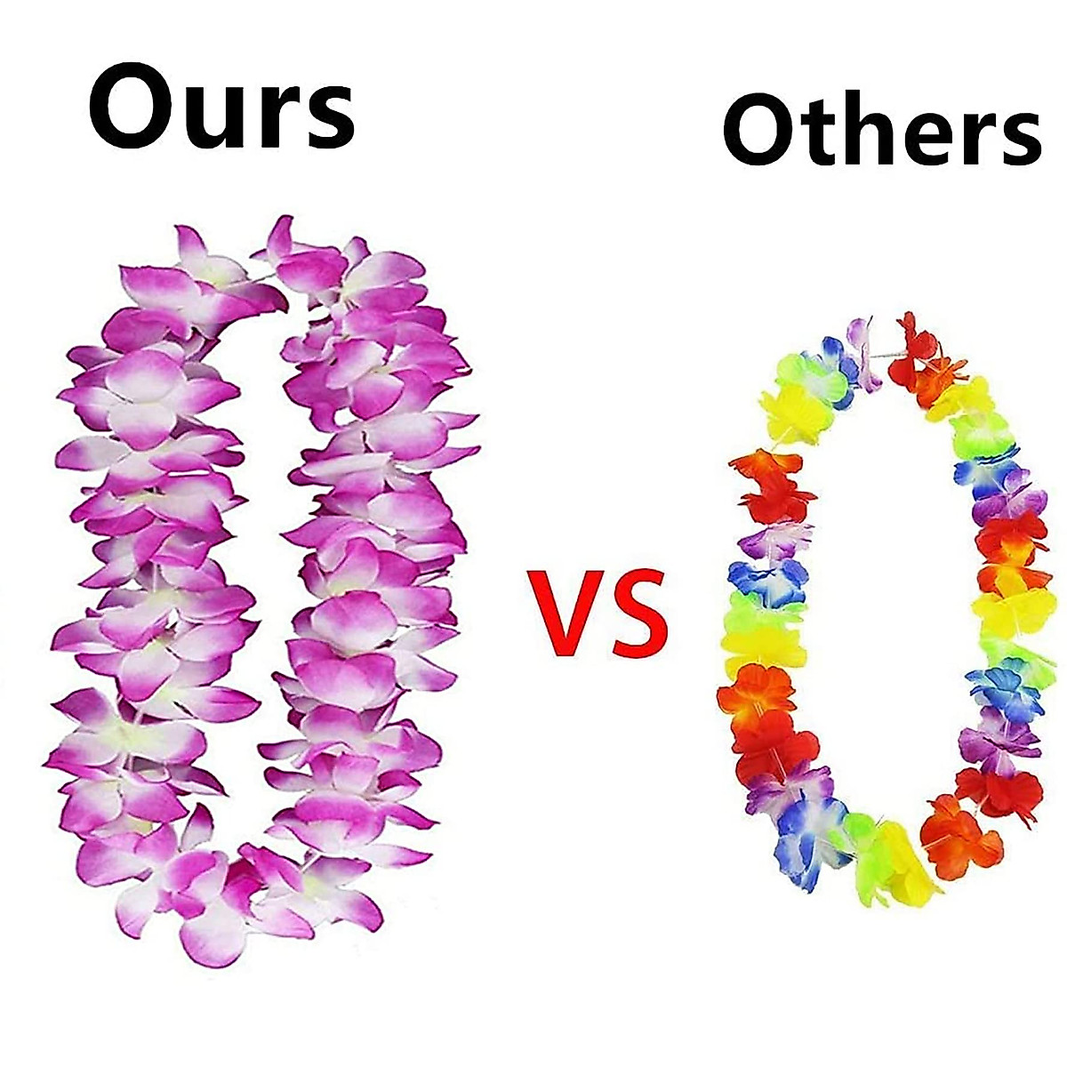 12 Pcs Thicken 41 Inch Purple Hawaiian Leis for Graduation Party, Dance Party, Photo Prop in Outdoors (12 Pcs)