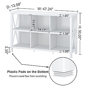 FATORRI 6 Cube Storage Organizer Bookshelf and Small Bookcase for Home Office (White Oak)