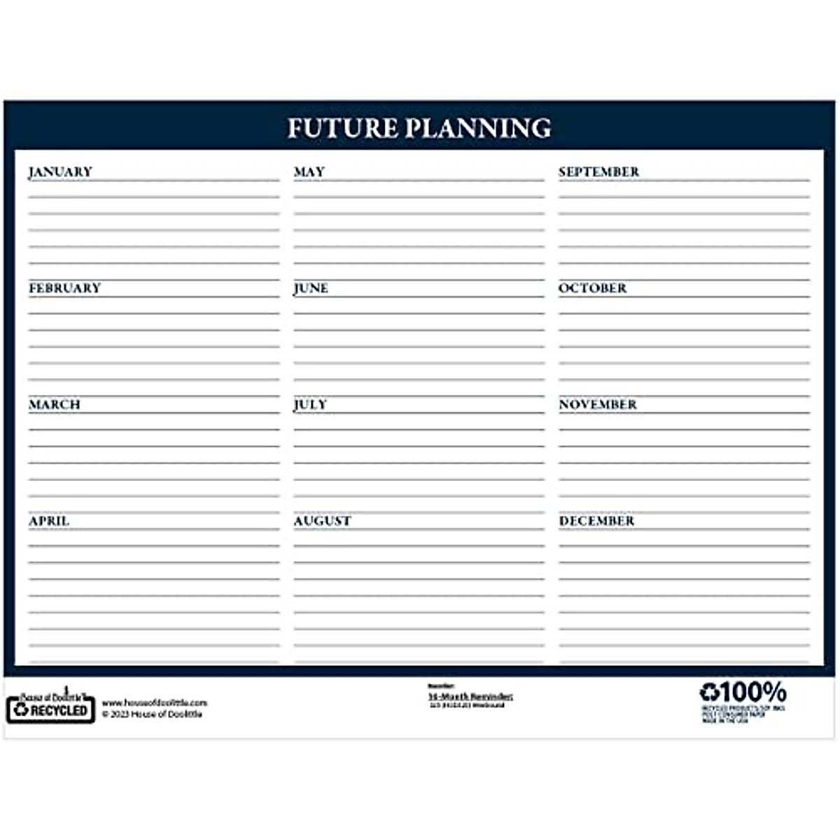House of Doolittle 2023-2024 Monthly Wall Calendar and Notebook, Academic, 11 x 8.5 Inches, September - December (HOD325-24)