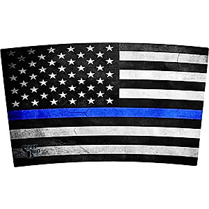 Blue Lives Matter by Spit Bud - The Ultimate Spittoon for Chew - Portable Dip & Snuff Cup with Lid, Pop Tab, Spill-Proof Funnel, Can Cutter & Holder - Fit in Cup Holders - Holds 8oz - Made in USA