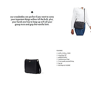 kate spade crossbody purse for women Leila triple gusset handbag , Black, Small