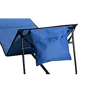 Eternal Living Beach & Lawn Lounge Chair Portable Reclining Lounger with Frame Foldable Mat, Set of 2 Blue