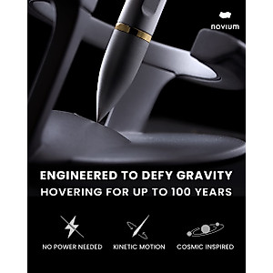 novium Hoverpen 2.0 - Futuristic Luxury Pen Made With Aerospace Alloys, Unique Aesthetic, Free Spinning Executive Pen, Cool Gadgets, Valentines Day Gifts for Men & Women (Space Black, Basic)