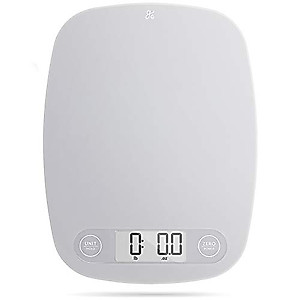 Greater Goods Gray Food Scale - Digital Display Shows Weight in Grams, Ounces, Milliliters, and Pounds | Perfect for Meal Prep, Cooking, and Baking | A Kitchen Necessity Designed in St. Louis