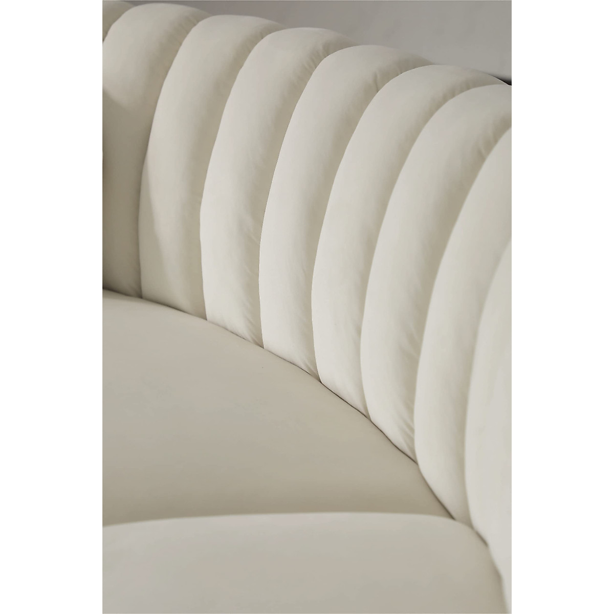 Legend Vansen Velvet Curved Sofa Sectional, Cream