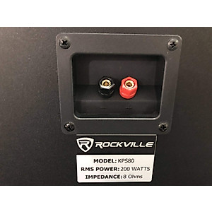Pair RockvilIe KPS80 8" 800w Speakers w/Wall Brackets for Restaurant/Bar/Cafe